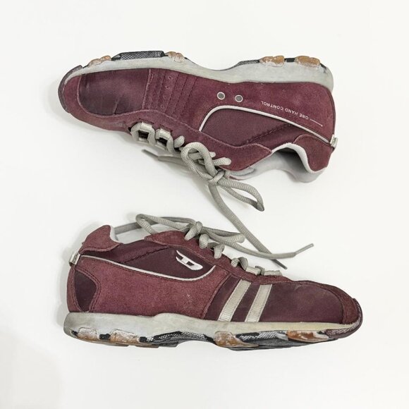 Diesel | Shoes | Diesel Womens Burgundy Y2k Psyke Low Top Suedenylon ...